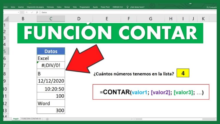 Cómo contar el número de datos en Excel - Recursos Excel