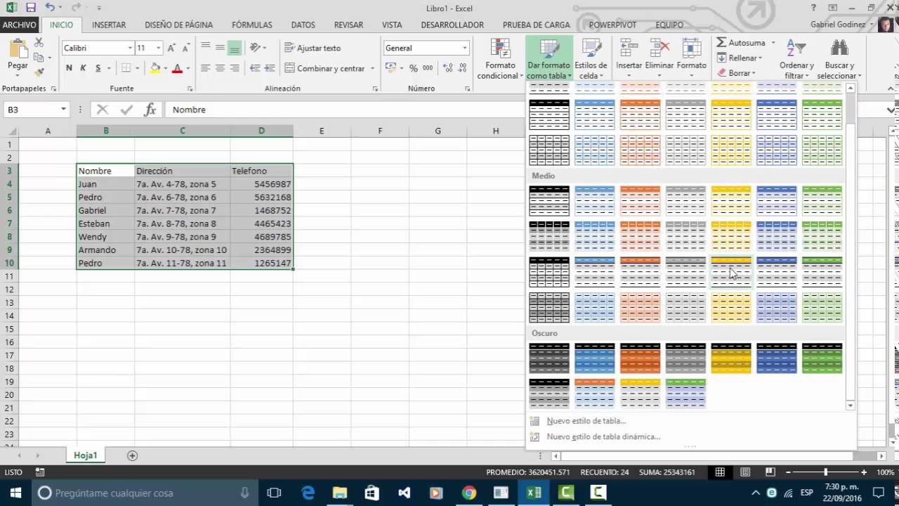Cómo Dar Formato A Una Tabla En Excel Recursos Excel 0984
