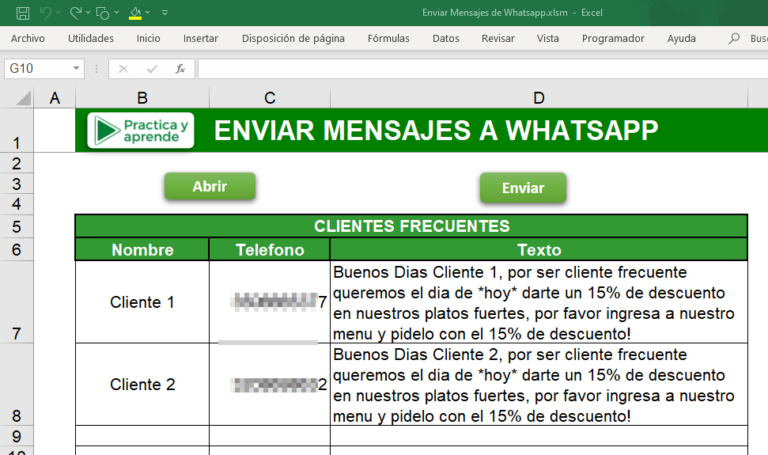 Cómo enviar mensajes desde Excel a WhatsApp - Recursos Excel