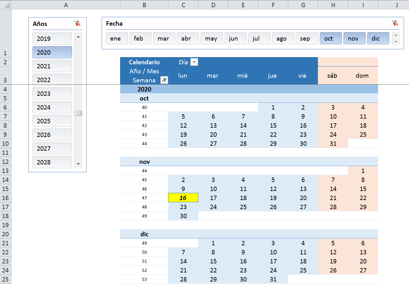 Cómo hacer una tabla calendario en Excel - Recursos Excel