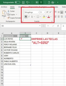 Cómo poner una palomita en una celda de Excel - Recursos Excel