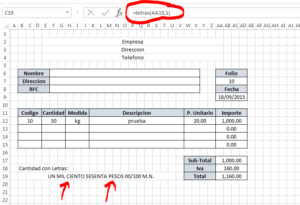 Convertir números a letras en Excel: Pesos Mexicanos - Recursos Excel
