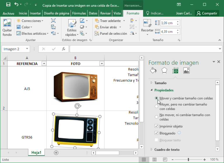 Insertar Imágenes En Una Celda De Excel Recursos Excel 0543