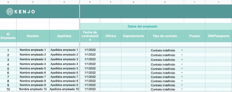 Plantilla de base de datos en Excel - Recursos Excel